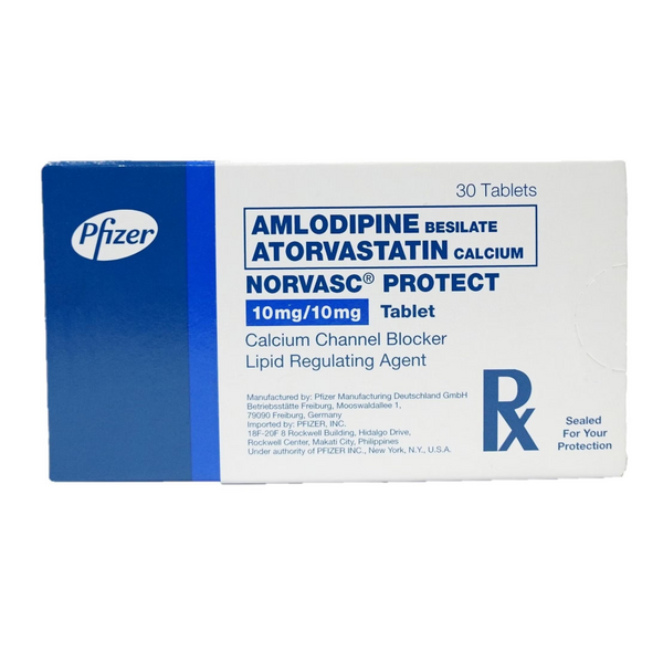 NORVASC PROTECT Amlodipine Besilate / Atorvastatin Calcium 10mg / 10mg ...